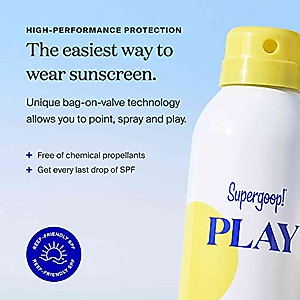 Supergoop! PLAY SPF 30 Antioxidant Body Mist w/ Vitamin C, 6 fl oz - Reef-Friendly, Broad Spectrum Sunscreen Spray for Sensitive Skin - Clean Ingredients - Great for Active Days
