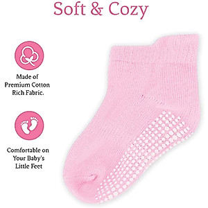 Rising Star Baby Socks 6-12 Months 12-24 Months Toddler Socks Non Slip Grip Ankle Socks for Kids Infant Boys & Little Girls