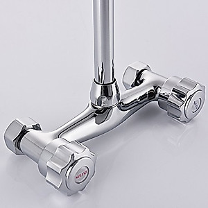 Mixer Tap Double Hole Lead-free Kitchen Sink Faucet Bathroom Waterfall Double Lever Bath Filler Mixer Chrome Tub Tap Ceramics Valve Nozzle