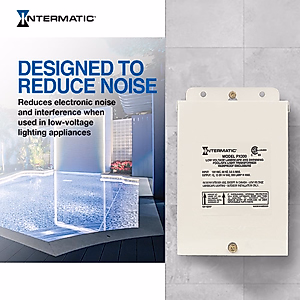 Intermatic PX300 300W Pool Light Transformer 12V, 13V, 14V - Supply for Pool/Spa Lights, Submersible Fixtures, and Landscape Lights - Enhanced Safety with Circuit Protection, Beige Stainless Steel