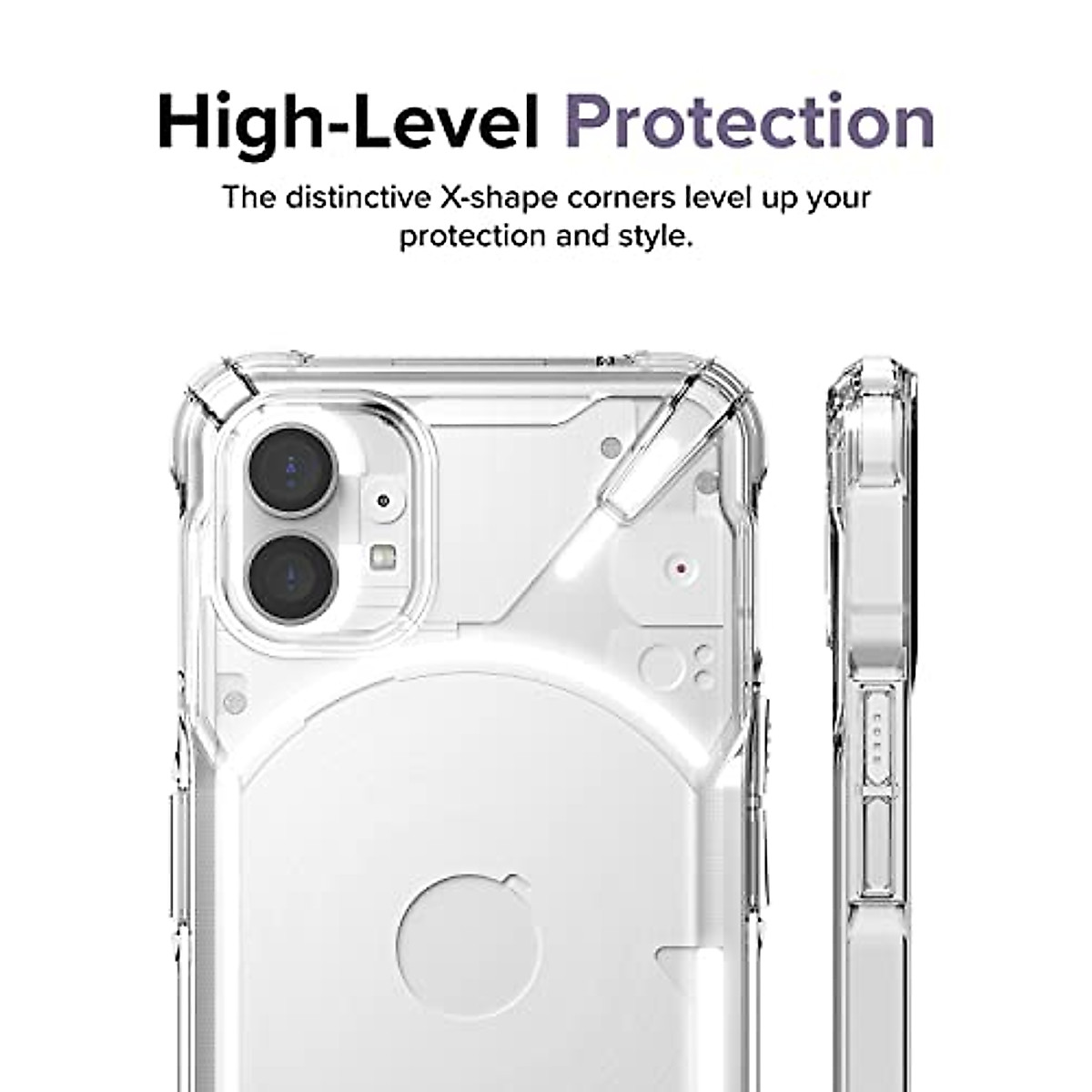 Ringke Fusion-X [Anti-Scratch Dual Coating] Compatible with Nothing Phone 1 Case, Transparent Augmented Bumper Shockproof Cover Designed for Nothing Phone (1) - Clear