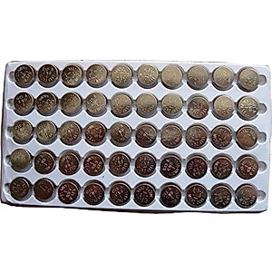 TIANQIU New 50PCS AG10 LR1130 389 LR54 Button Cell Batteries Tray