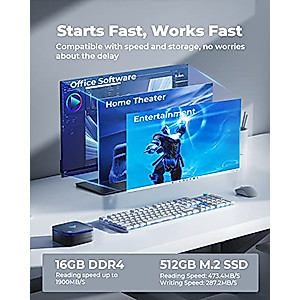 KAMRUI AK1PLUS Mini PC 16GB RAM, Intel 12th Alder Lake N95(up to 3.4 GHz) Mini Computer, Compact Small Desktop Computers Tower Support 4K UHD/HDMI 2.0/LAN/Dual-Band WiFi for Office Home Server