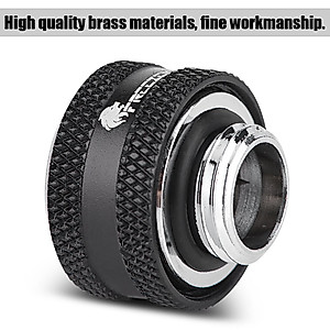 Pomya Water Cooling Fitting, 14mm Water Cooling Compression Fitting for Rigid Acrylic Tube OD (Pack of 4)(black)