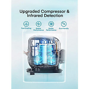 Nugget Ice Maker Countertop, Makes 33lbs Crunchy ice in 24H, 5.3lbs Basket at a time, Self-Cleaning Pebble Ice Machine with Scoop and Basket, Portable Ice Maker for Home/Kitchen/Office/Bar, FOHERE
