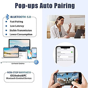 Wireless Earbuds, Bluetooth 5.3 Headphones with Active Noise Cancelling Air Buds Pods 3D Stereo in-Ear Built-in Microphone IPX7 Waterproof Earphones Sport Headsets for iPhone/Samsung/airpod Case