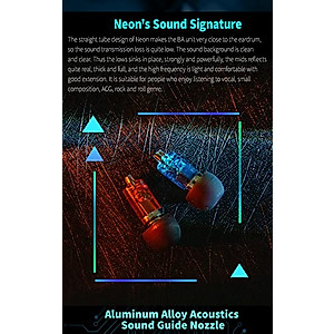 KBEAR NEON in Ear Monitor,Knowles 29689 Full Frequency BA HiFi Wired Headphone Earbuds, BA UV-Curing Resin Cavity Noise Cancelling Earphone Earbuds Without Mic for Audiophile(No Microphone,Violet)…