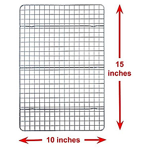 Checkered Chef Baking Sheet with Wire Rack Set - Aluminum Cookie Sheet and Stainless Steel Cooling Rack - Non-stick, Easy Clean Bakeware for Cooking (Jelly Roll, 2 Pack)