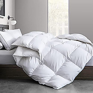 Cosybay Feather Down Comforter - All Season White Twin Size Down Duvet Insert- Luxurious Hotel Bedding Comforters with 100% Cotton Cover - Twin/Twin XL 68 x 90 Inch
