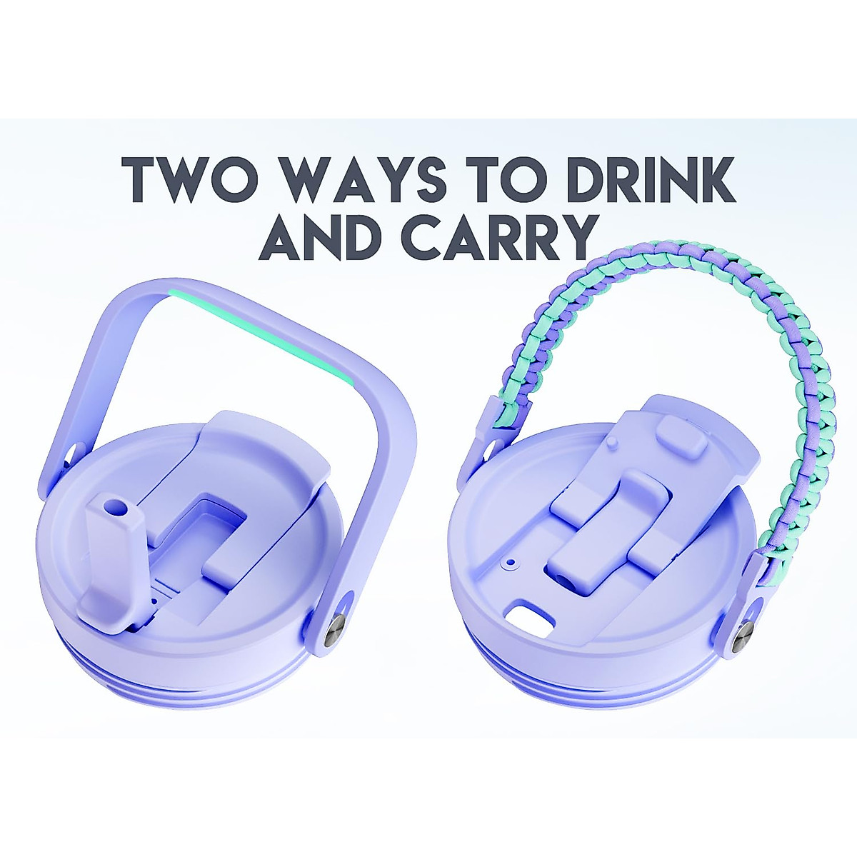 Meoky 50 oz Tumbler with Handle, Stainless Steel Vacuum Insulated Water Bottle, Keeps Cold for 36 Hours, 100% Leak Proof, BPA-free, Non-slip Base (Fairyland)