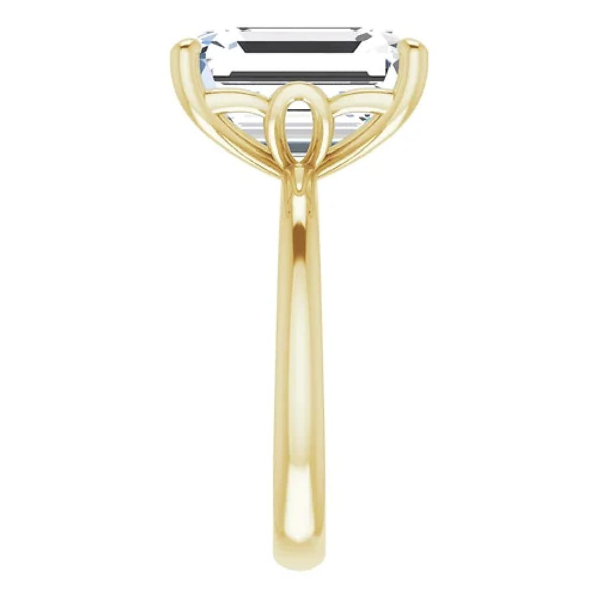 10K Solid Yellow Gold Handmade Engagement Ring, 5 CT Emerald Cut Moissanite Diamond Solitaire Wedding/Bridal Rings for Women/Her, Minimalist Anniversary Ring Gifts (4)