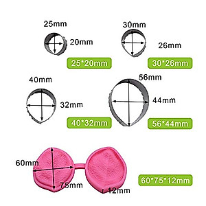 AK ART KITCHENWARE Fondant Leaf of Rose Silicone Veiner Molds Stainless Steel Cutters Set Sugarpaste Tools Cake Decorating Tools (Sawtooth Leaves)