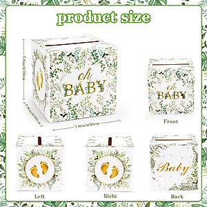 Floral Baby Shower Card Box Favors Post Box Cardboard Receiving Money Box Holder for Reception, Baby Showers, Anniversary, Baby Birthday Party Table Centerpiece Decorations