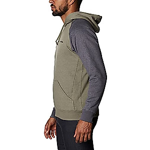 Columbia Men's Hart Mountain II Hoodie, Stone Green Heather/Shark Heather, Large