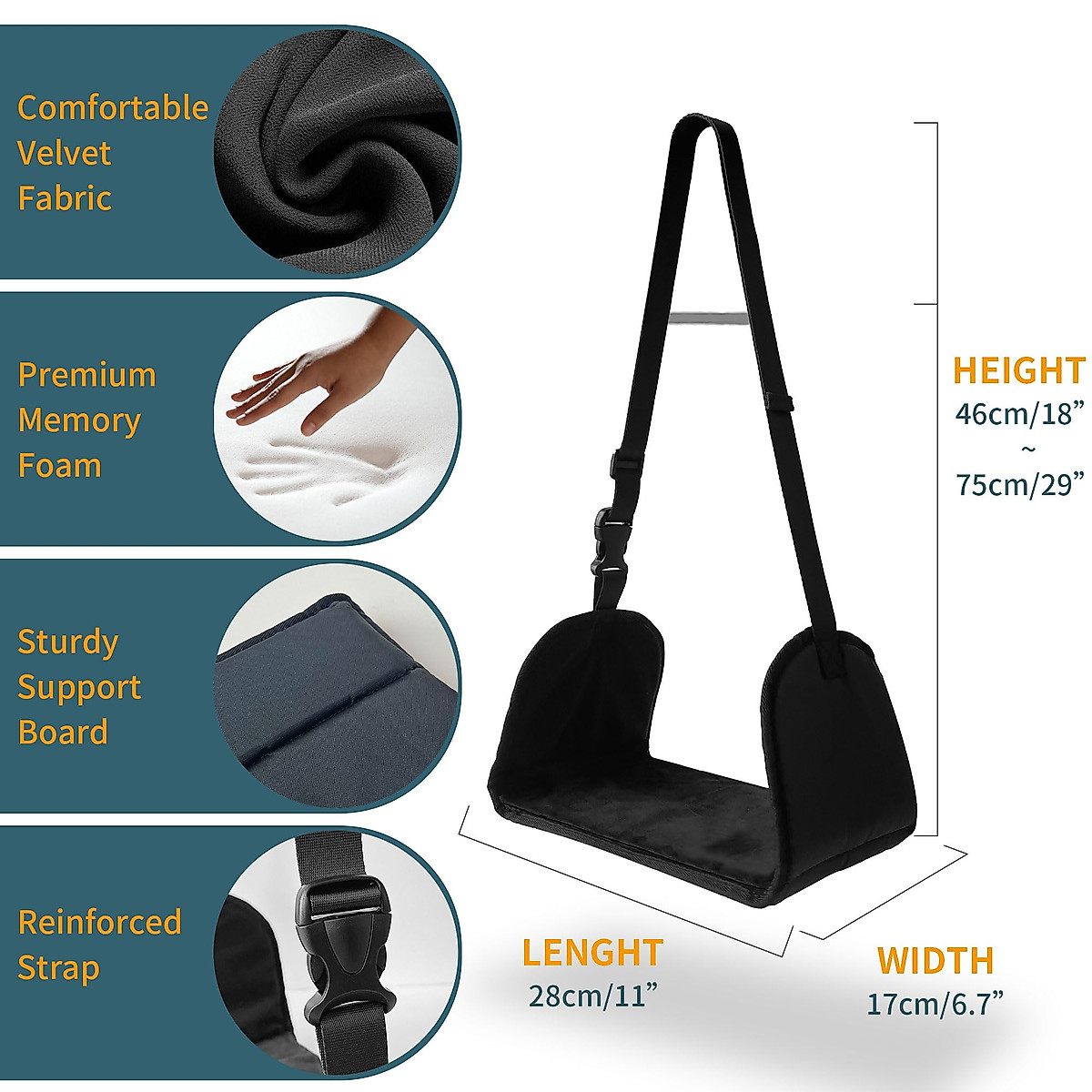 Greastar Airplane Foot Rest, Upgrade Airplane Hammock for Adults and Kids,Foot Rest for Airplane Travel,Train,Office and Home Improve Swelling and Soreness.