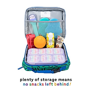 Uninni Strokes Insulated Lunch box for Kids - Age 3+ with Leak-Resistant Storage, Mesh Pocket, Removable Divider for Snacks, Sandwiches and Drinks, BPA-Free Food-Grade lunch bag kids, Girls and Boys