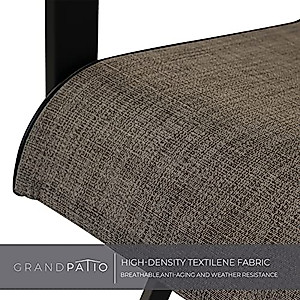 Grand patio Counter Height Outdoor Swivel Bar Stools Set of 2, All-Weather Steel Frame Patio Bar Chairs with Arms Backs for Porch Balcony, Poolside, Deck (Coffee, 2PC)