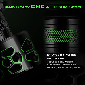 KastKing Zephyr Spinning Reel Green Size 4000,Light to 5.6oz, 7+1BB Smooth Powerful Fishing Reel, Fresh&Saltwater Fishing Reel, Oversized Stainless Steel Main Shaft