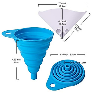 3D Printer Resin Filter Disposable – with Cone Silicone Resin Funnel(Large), Paint Strainer or Resin Strainer kit for uncured Resin Recycling (101)