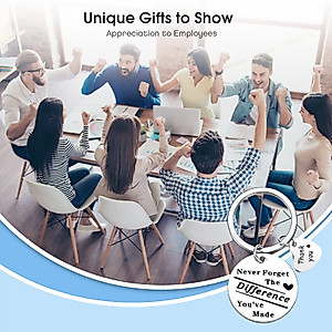 Yinkin 36 Pcs Employee Appreciation Gifts Bulk Thank You Gifts Keychain Appreciation Gifts for Staff Teacher Social Worker(White)