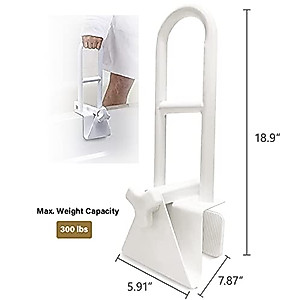 UNLICON Medical Adjustable Bathtub Safety Rail,Adjustable Grab Bars for Bathroom, Shower Handle for Seniors and Elderly, White