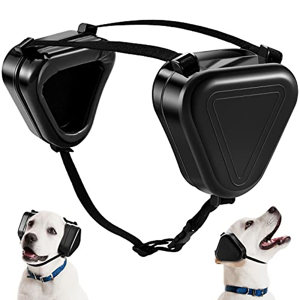 Amylove Dog Noise Protection Ear Muffs for Dogs Hearing Protection for Dogs Noise Cancelling Headphones for Dogs (Black), Polyvinyl Chloride, Large