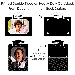 Big Dot of Happiness Graduation Cheers - Graduation Party Picture Centerpiece Sticks - Photo Table Toppers - 15 Pieces