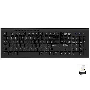TNBIU Wireless Keyboard, 2.4G Ergonomic Wireless Computer Keyboard, Full Size PC Keyboard with Numeric Keypad for Laptop/Desktop/Surface/Chromebook/Notebook