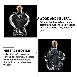 Milisten 25pcs Plastic Sand Art Bottles with Cork Stoppers Butterfly Heart Mini Jars Wishing Message Bottle for DIY Crafts Vial Bead Candy Gift Wedding Decor Mixed Style 100ml