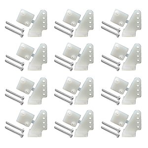 12Sets Nylon Control Horns L11×W11×H20mm 4 Holes Positions for RC Plane Airplane Scale Model DIY Parts Accessories with M2x20mm Screw