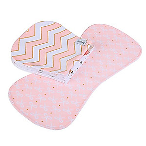 Aautoo Baby Burp Cloths for Girls 5 Pack Burp Cloths Towel Burping Rags for Babies Newborns Baby Shower 100% Super Absorbent Organic Cotton Soft Triple Layer