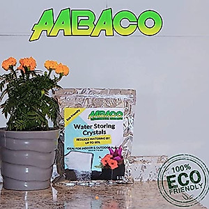 AABACO Water Storing Crystals - for Indoor & Outdoor Plants - Mix Crystals with Soil to Reduce The Amount of Watering Needed - Protect Against Heat - Watch Your Garden & Plant Grow (1LB)
