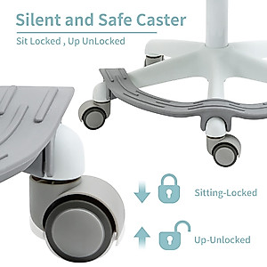 HOMEFUN Kids Desk Chair, Computer Chairs with Armrest and Footrest for Boys Girls Cute Mesh Ergonomic Chair with Adjustable Height Swivel Safe Sit-Locking Casters