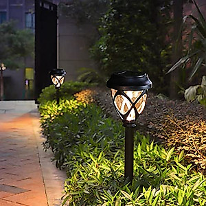 Glintoper 12 Pack Solar Outdoor Pathway Lights, Solar Powered Landscape Lights, Waterproof Decorative Lighting Solar Garden Lights for Lawn Patio Yard Walkway Deck Driveway, Warm White