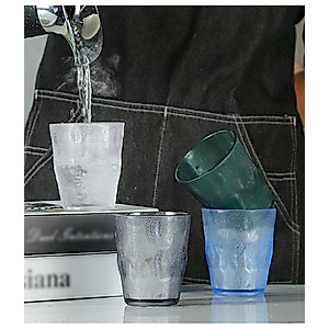 czmylzytt Set of 8 Acrylic Drinking Cups, 8 Oz Reusable Plastic Drinking Glasses, Juice Cups for Hot and Cold Drinks, BPA-Free, Drinking Cups Suitable for Party, Kitchen (Cups-Grey)