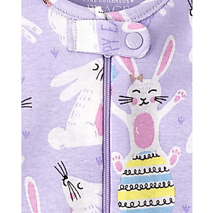 The Children's Place baby-girl and Toddler Long Sleeve Zip Up Footie Pajama Easter Bunny Baby & Toddler - Zip Sleeper 12-18 Months