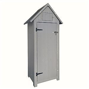 Outdoor Storage Solution Natural Color 30.31"X 20.48"X 65.75" Store Patio Furniture, Garden Patio Lawn - Weather-Resistant Steel Construction UV Protection