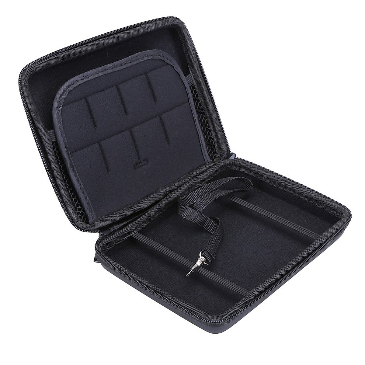 Alloet EVA Storage Zip Bag Case Pouch Protective Carry Holder for Nintendo 2DS (Black)