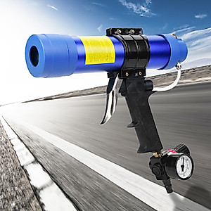 Yuecoom Seam Sealer Gun, Pneumatic Glass Glue Sealant Caulking Gun, Adjustable Silicone Gun 310ML with Spray Adhesive Blown Film Extended Nozzle Cartridge Air Gun
