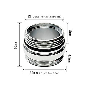 XNTONG Faucet Aerator Adapter - Male Thread M21.5 to Male Thread M22, Suitable for Kitchen Faucet Adapter Kit Connection, (M21.5-M22)