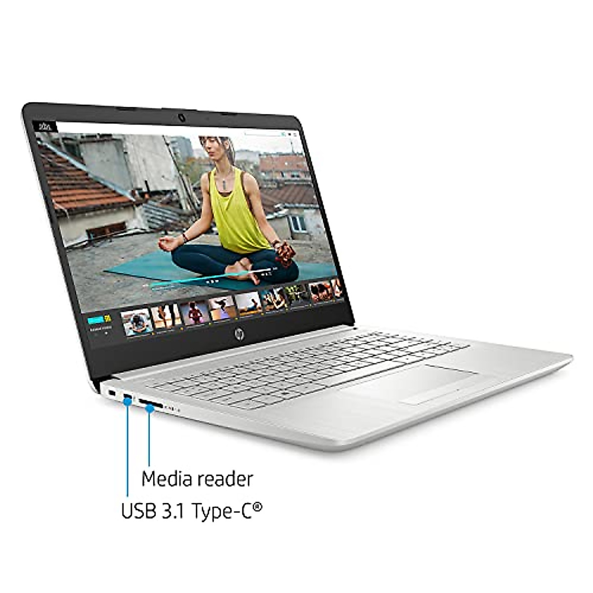 HP Pavilion 14 Laptop, HD Display, AMD Ryzen 3 3250U (Beats i7-7560U), 16GB RAM, 256GB SSD, AMD Radeon Vega 3 Graphics, Webcam, Wi-Fi, HDMI, Bluetooth, Windows 10 Home, Natural Silver (Latest Model)