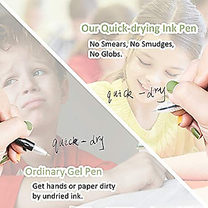 12Pcs 0.35 mm Black Gel Ink Pens, AUHOKY Extra-Fine Ballpoint Pen, Quick-Drying point Rolling Ball Pens for Office School Stationery Supply