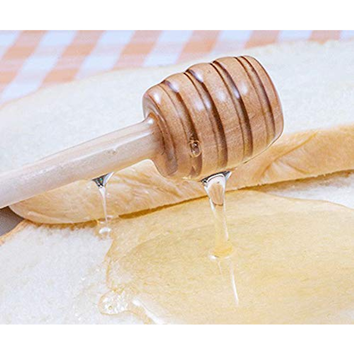 Wooden Honey Dipper Stick Collecting Dispensing Drizzling Jam Portable Wedding Party (8cm, 50)