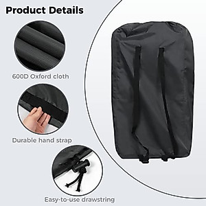 SWEWARM Stroller Travel Bag, Gate Check Bag for Single and Double Strollers, Lightweight Pushchair Transport Carry Bags with Shoulder Straps for Airplane Travel(dark grey) (Dark Grey)