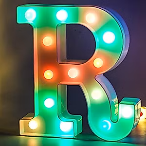 Marquee Light Up Letters LED Letter Lights Alphabet Battery Powered Seven Colors Auto-Changing Lighted Letters for Party Kids Birthday Gifts Wedding Bar Christmas Decoration R