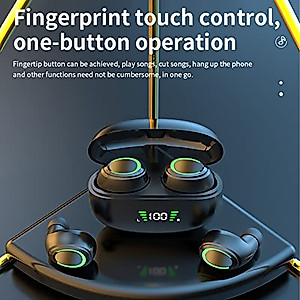 Lovskoo Wireless Earbuds, Bluetooth Earbuds 5.3 Headphones with Smart Noise Cancelling, 18D Premium Sound Wireless Earphones for Sports, in Ear Bluetooth with Built-in Mic Cool Stuff (Black)