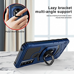 Ailiber for TCL 30XE 5G Phone Case, TCL 20R 5G Case with Screen Protector, Ring Kickstand for Magnetic Car Mount Military Grade, Heavy Duty Full Body Shockproof Protective Cover for TCL 30 XE-Blue
