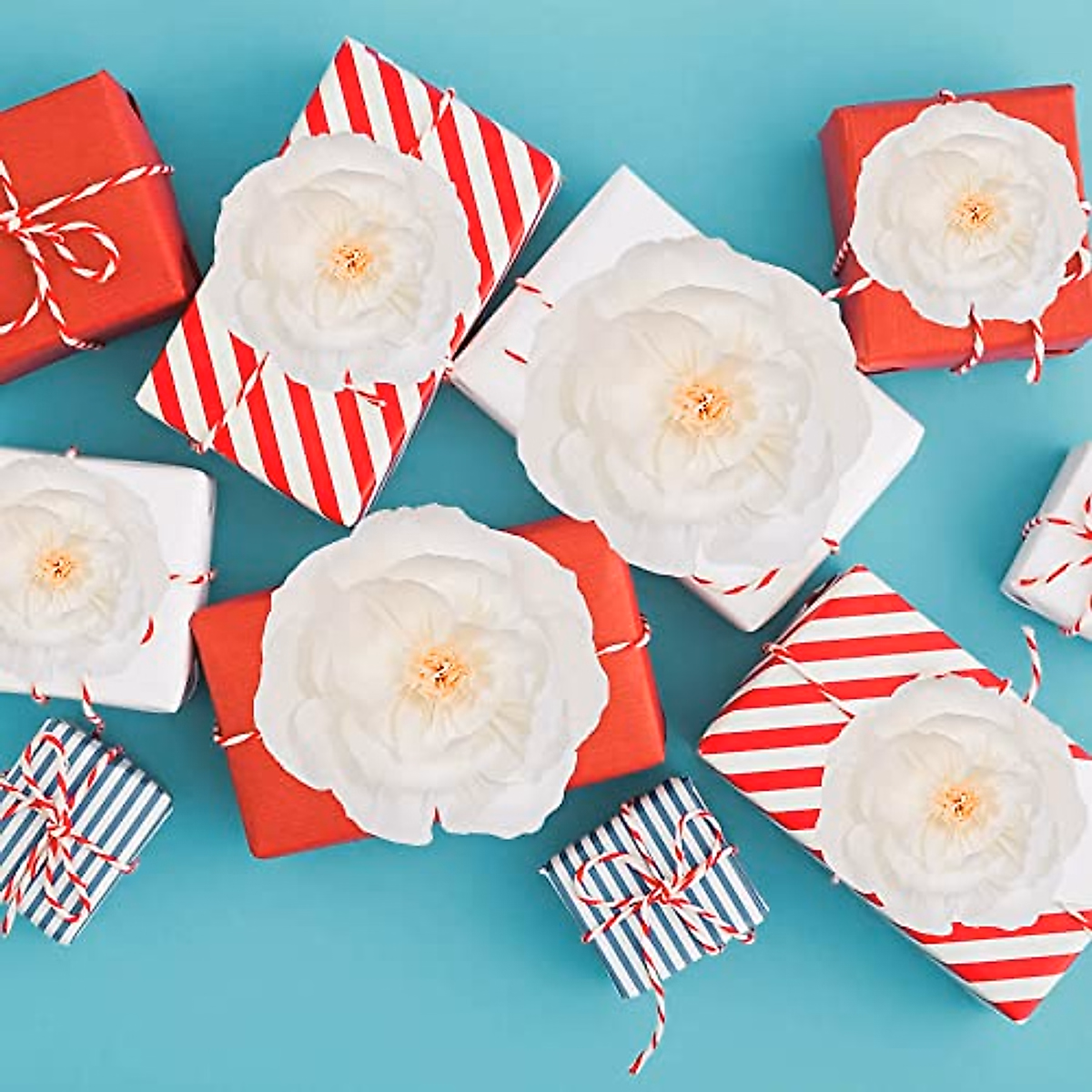 BEISHIDA 6 Pieces Paper Flower Decoration Supplies for Party Decoration, Wedding Decoration, Background Wall, Room Decoration, Bridal Shower, Baby Shower (White)