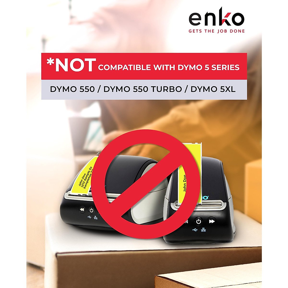 enKo [6 Rolls, 2100 Labels] Address, Shipping & Barcode Labels 30252 - Yellow (1-1/8" x 3-1/2") Compatible for Dymo LabelWriter & Rollo Printer