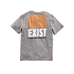 Simple Joys by Carter's Baby Boys' 3-Pack Short-Sleeve Tee Shirts, Blue Stripe/Grey Dinosaur/Navy Text Print, 3T